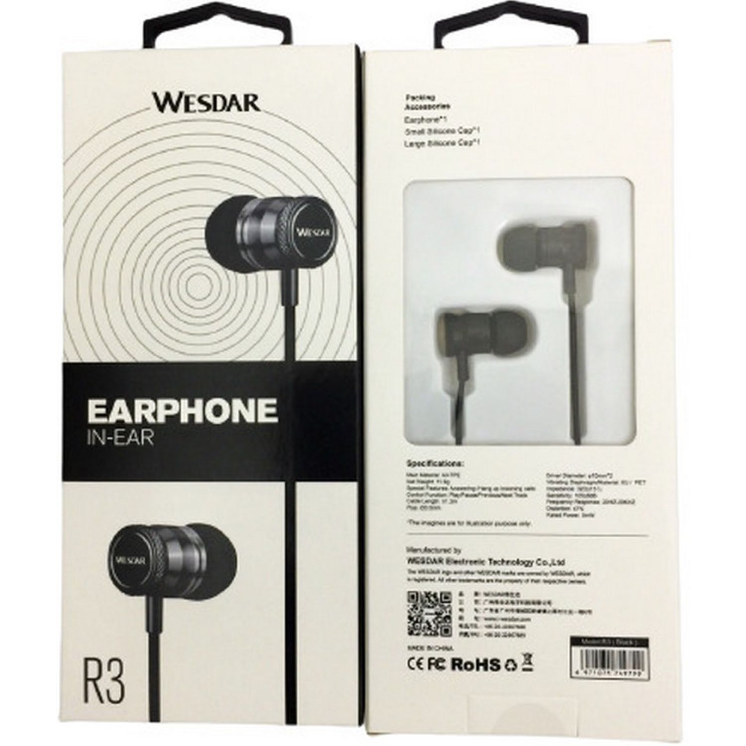 WESDAR Audífonos Alámbricos R23 Negro NEGRO | Platanitos