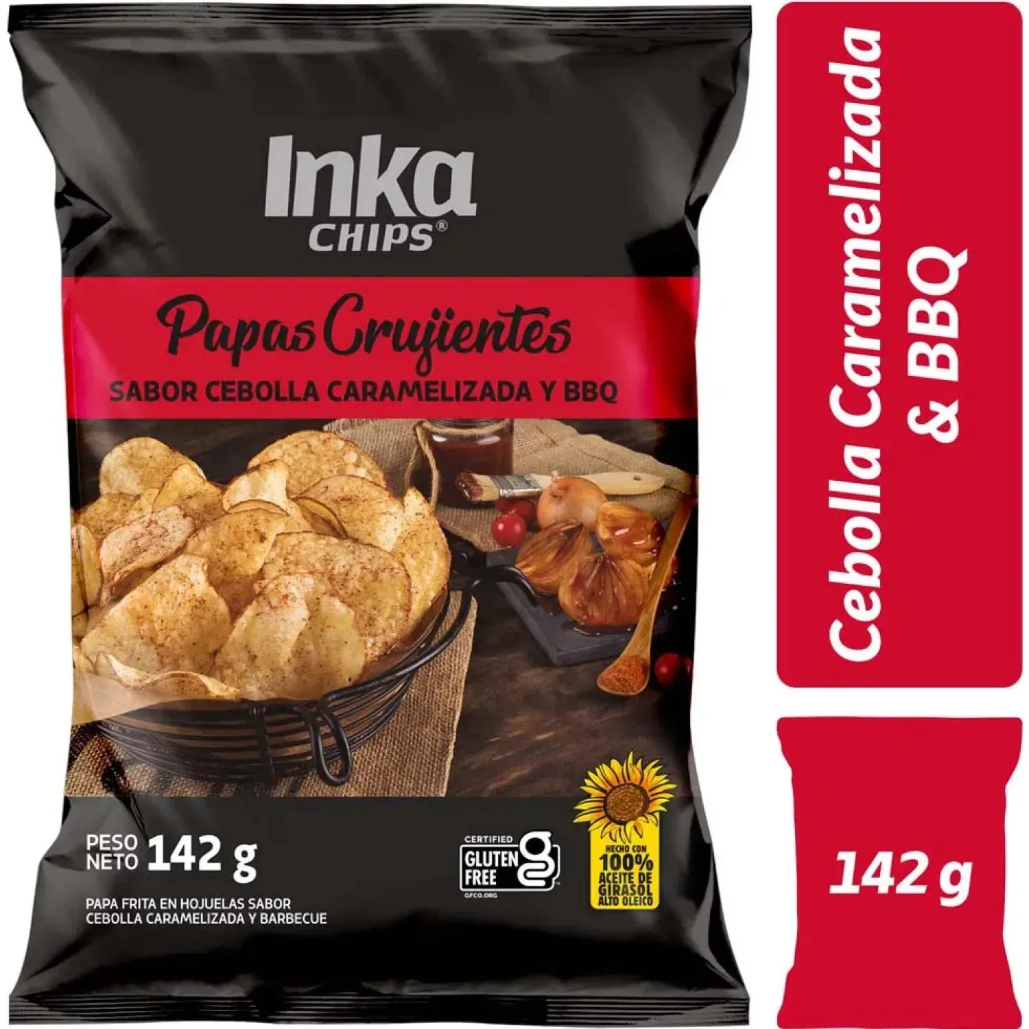 Papa INKA CHIPS Cebolla Bbq 142g | Platanitos