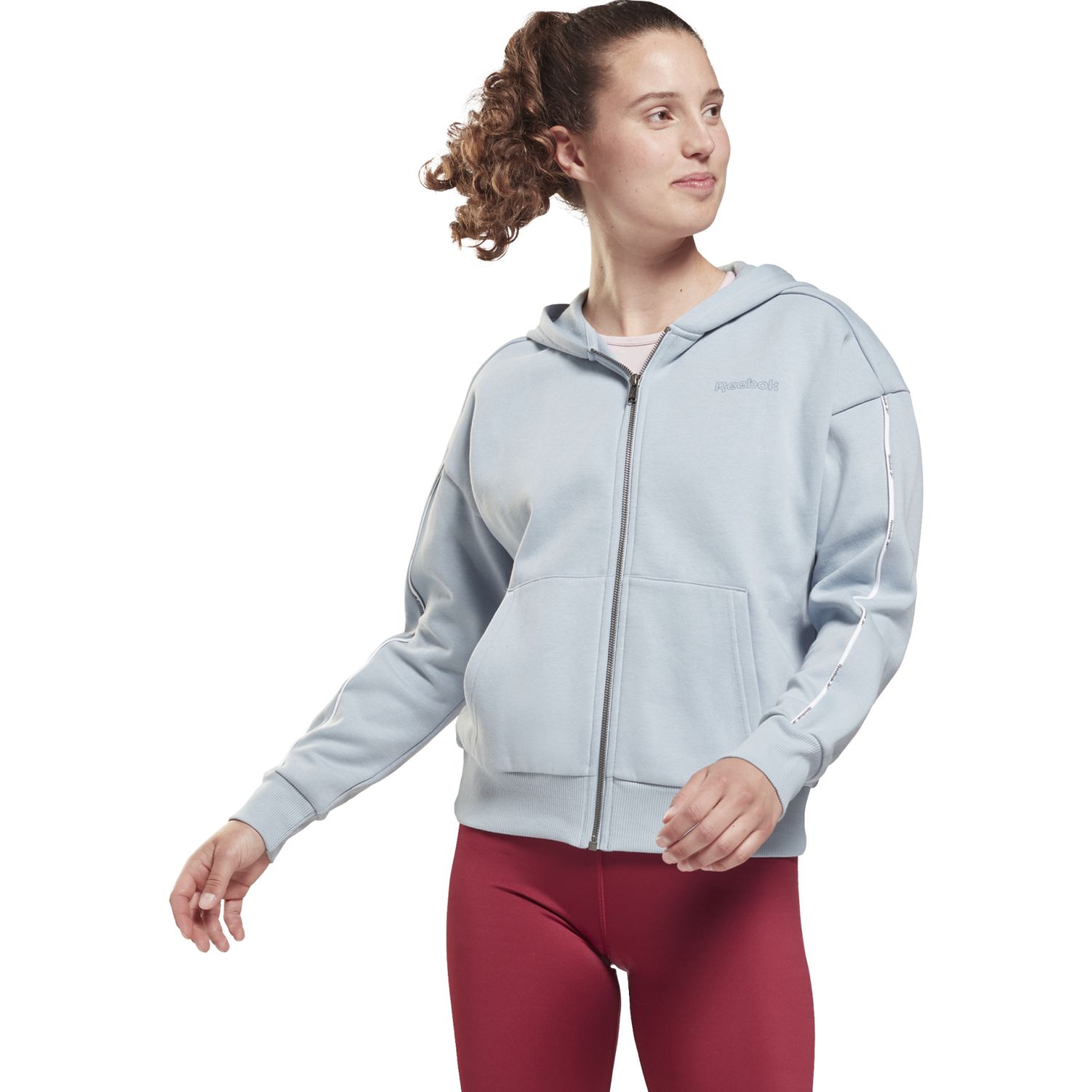 Reebok Piping Pack Full Zip celeste | Platanitos