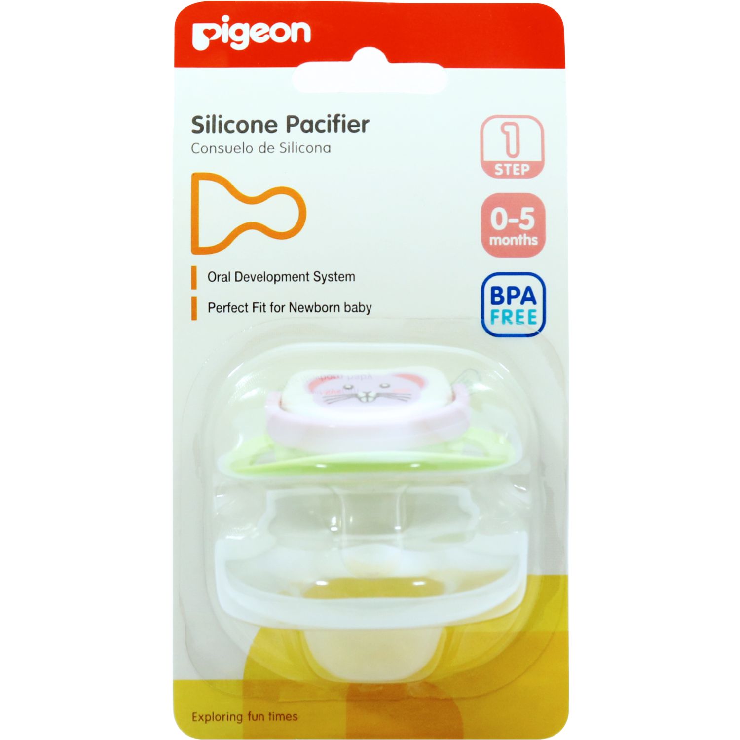 PIGEON Chupón Para Desarrollo Oral Paso 1 (0 A 5 Meses)Raton multicolor ...