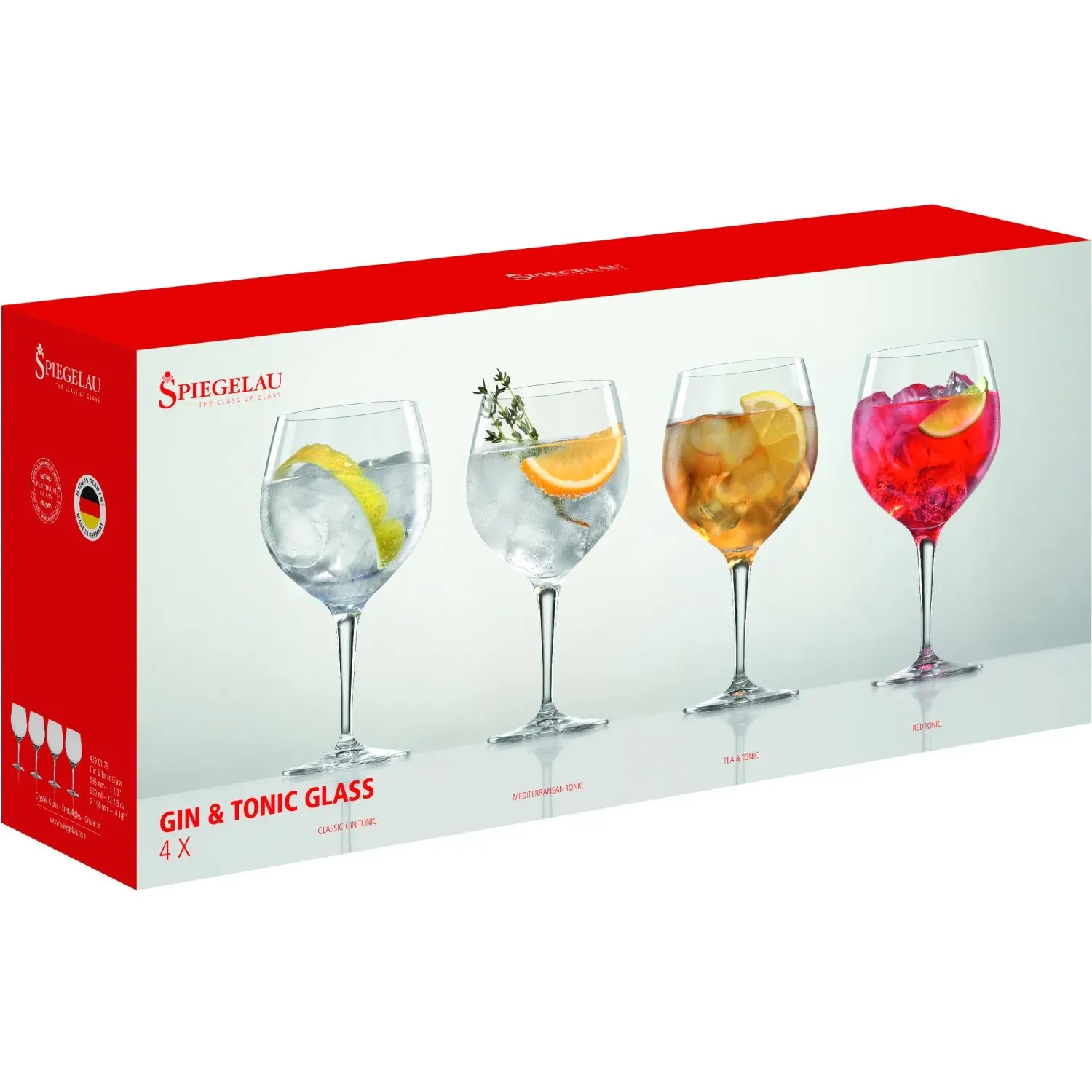 SPIEGELAU Gin & Tonic Set X4 Copa De Cristal De Gin transparente | Platanitos