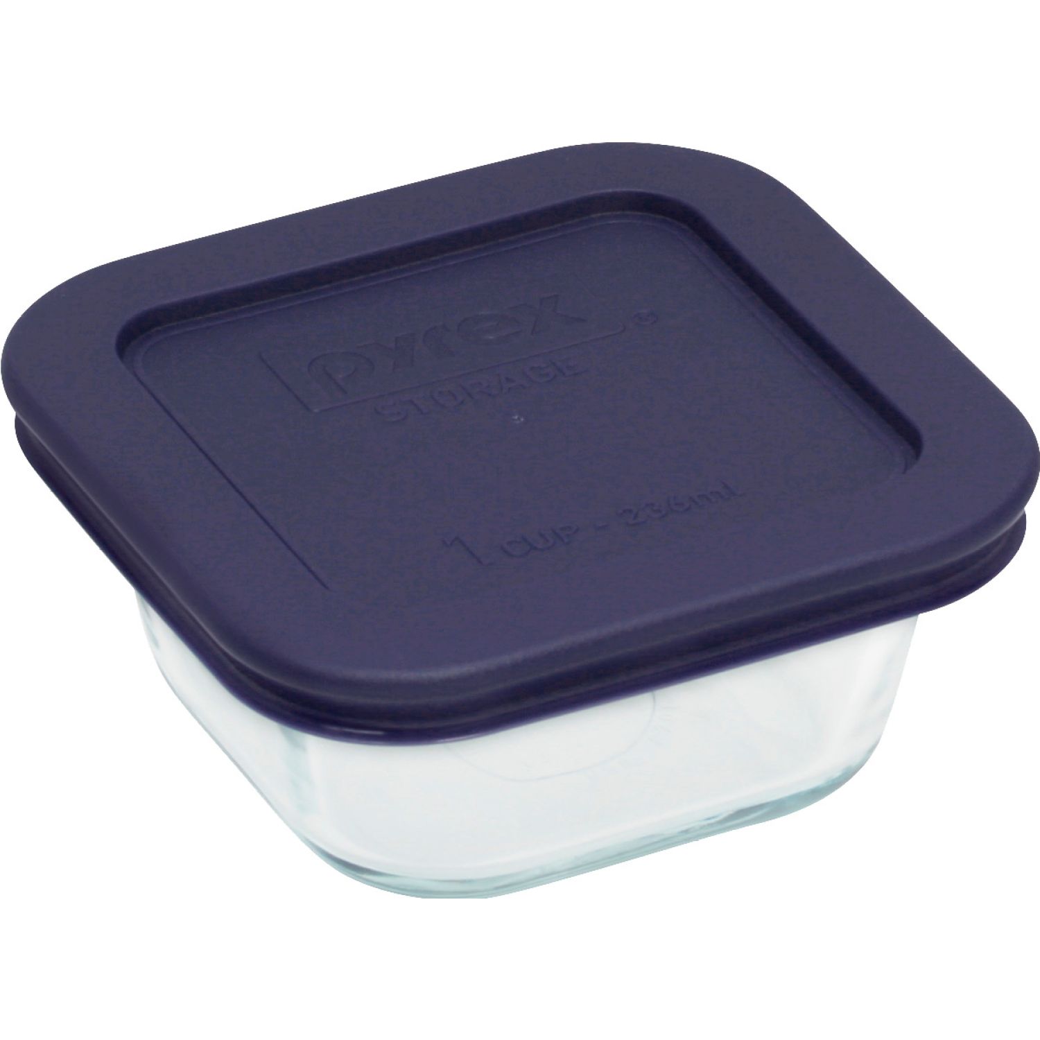 PYREX Refractar Cuadrado Tapa Azul 236ml | Platanitos