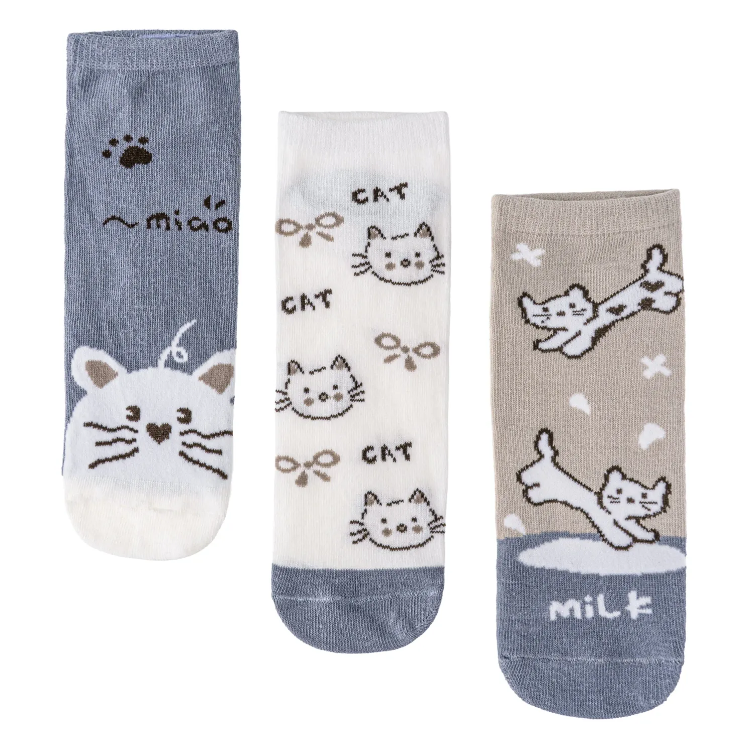 Set LIMONI X 3 Prs Medias Tobilleras Dama Nikita acero off white beige ...