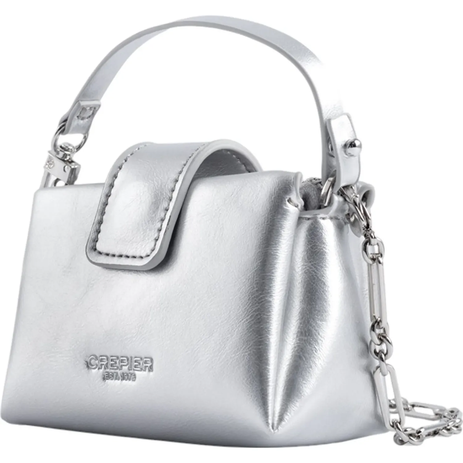 Micro CREPIER Bag Mujer Agnes plateado | Platanitos