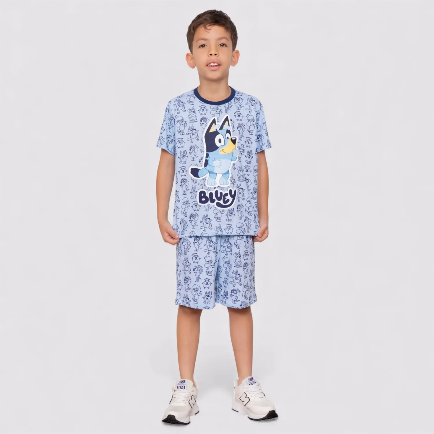 Pijama BLUEY Moda Manga Corta + Short Niño Blu-0007 celeste | Platanitos