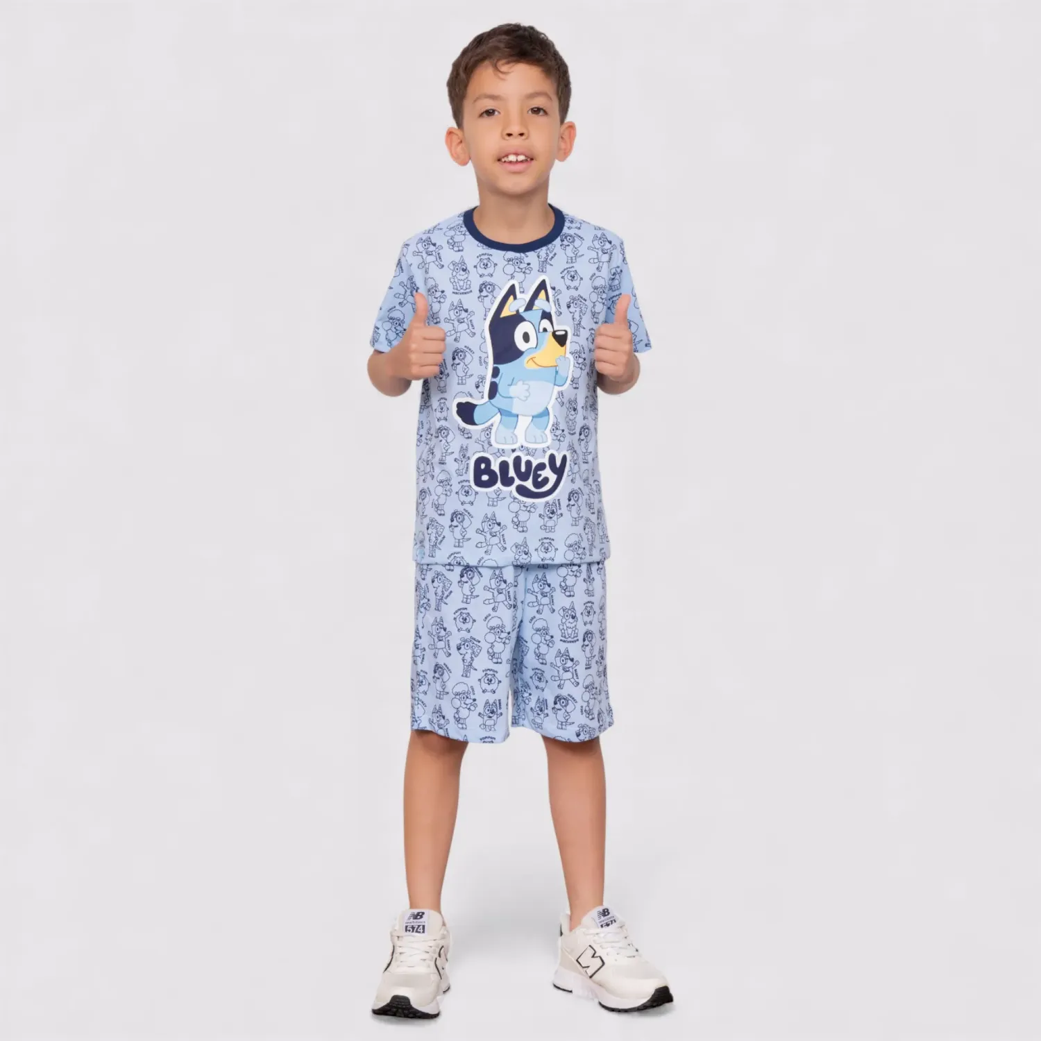 Pijama BLUEY Moda Manga Corta + Short Niño Blu-0007 celeste | Platanitos