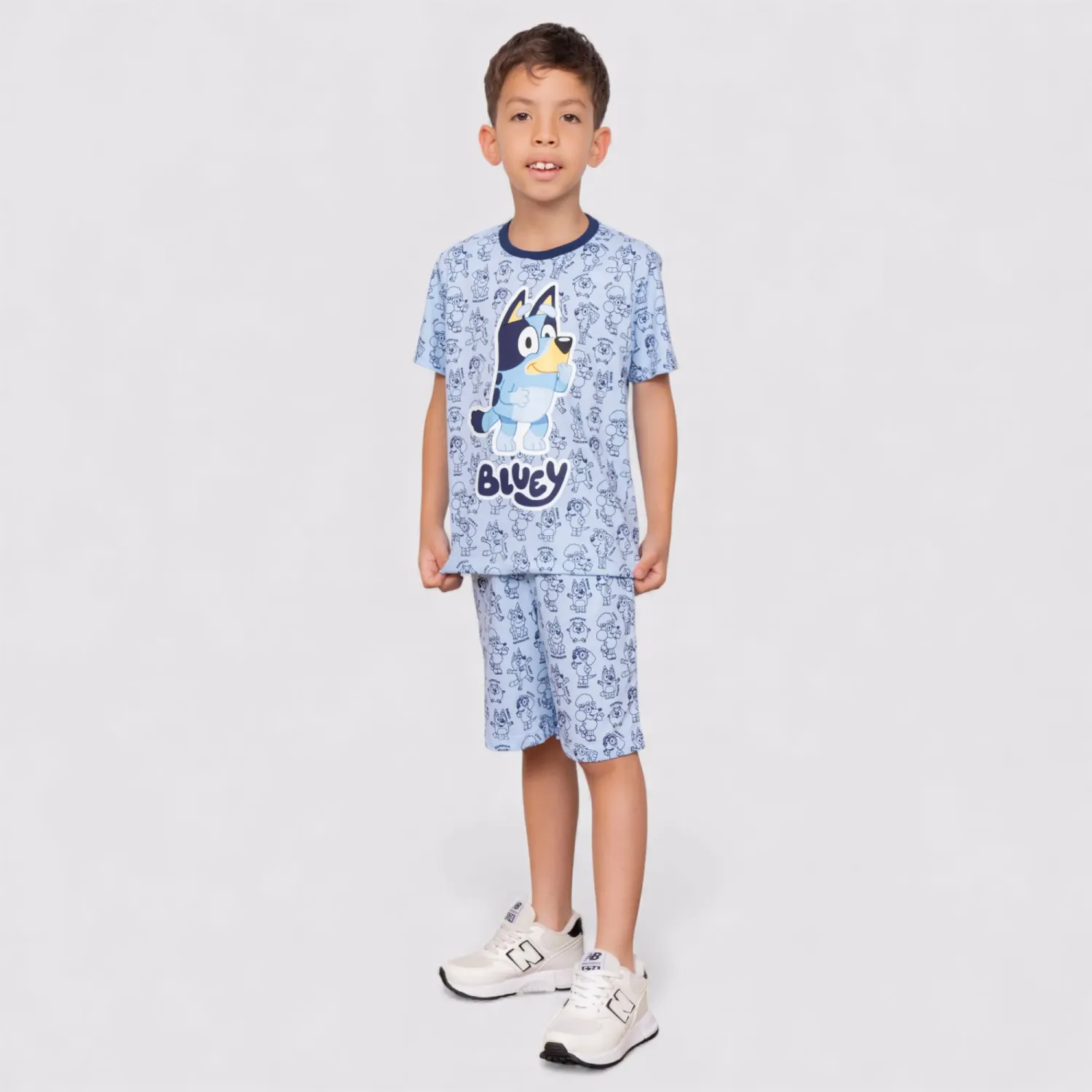 Pijama BLUEY Moda Manga Corta + Short Niño Blu-0007 celeste | Platanitos