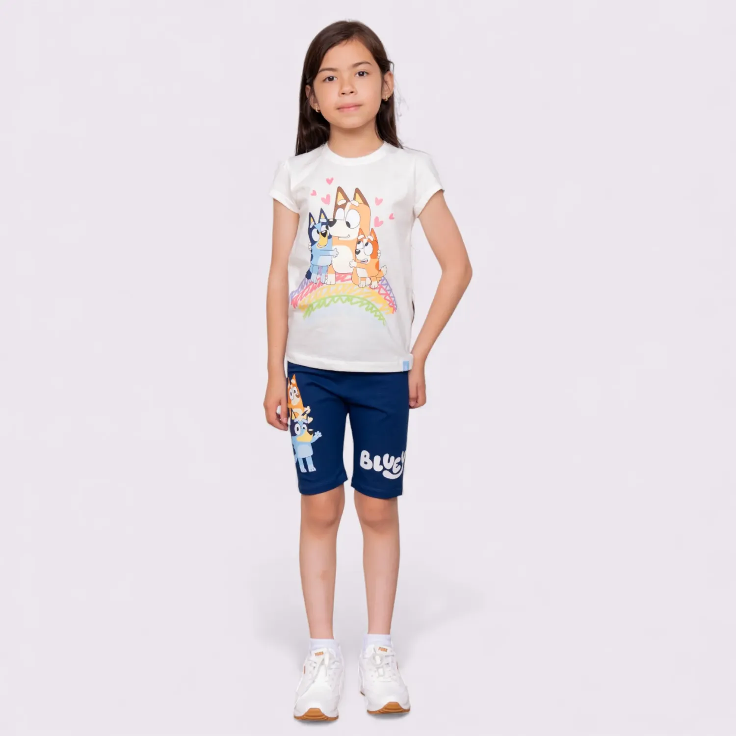 Short BLUEY Biker Moda Niña Blu-0033 acero | Platanitos