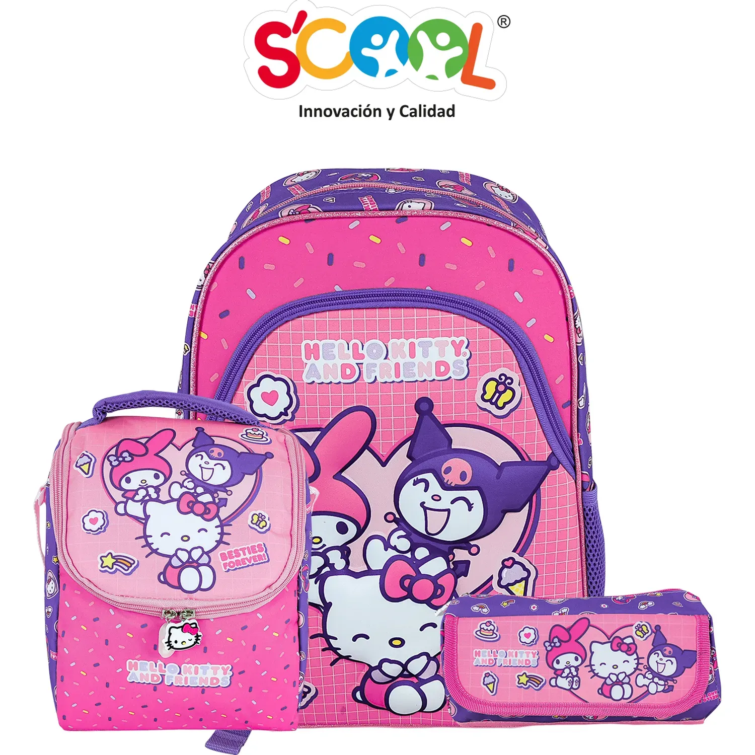 Set Scool Mochila Niña Ranger Hello Kitty&friends multicolor | Platanitos