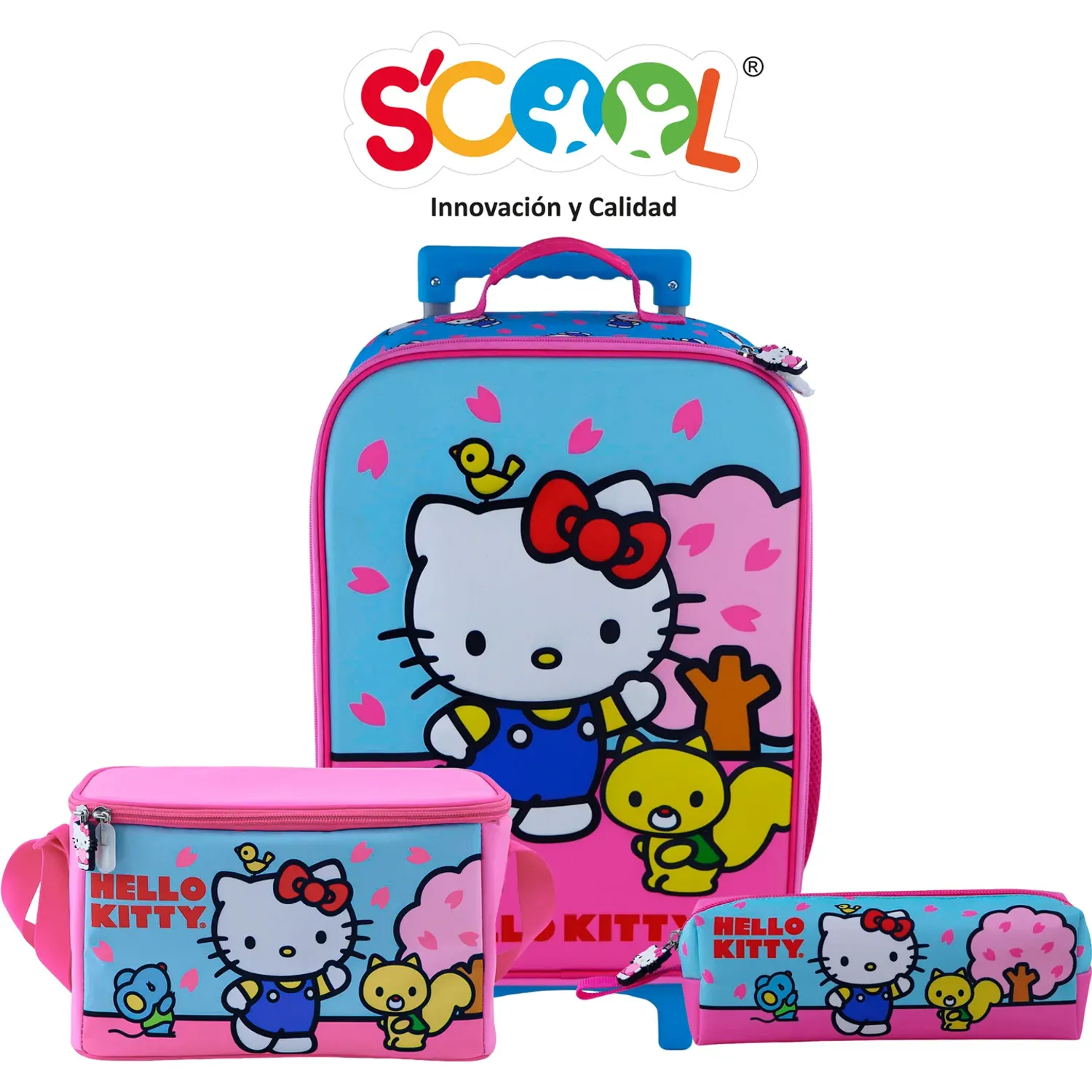 Set Scool Mochila Con Ruedas Niña Kombat Hello Kitty multicolor ...