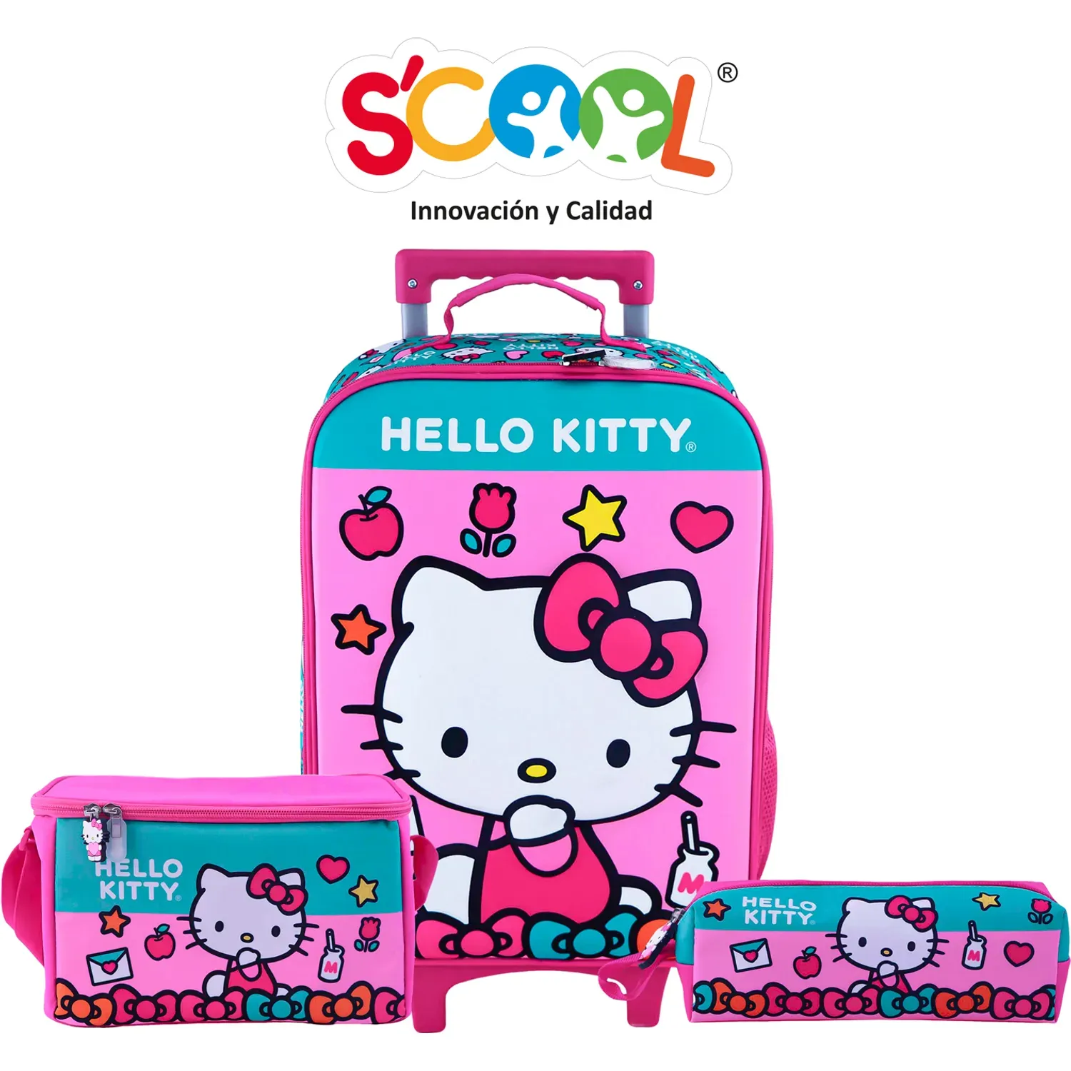 Set Scool Mochila Con Ruedas Niña Kombat Hello Kitty multicolor ...