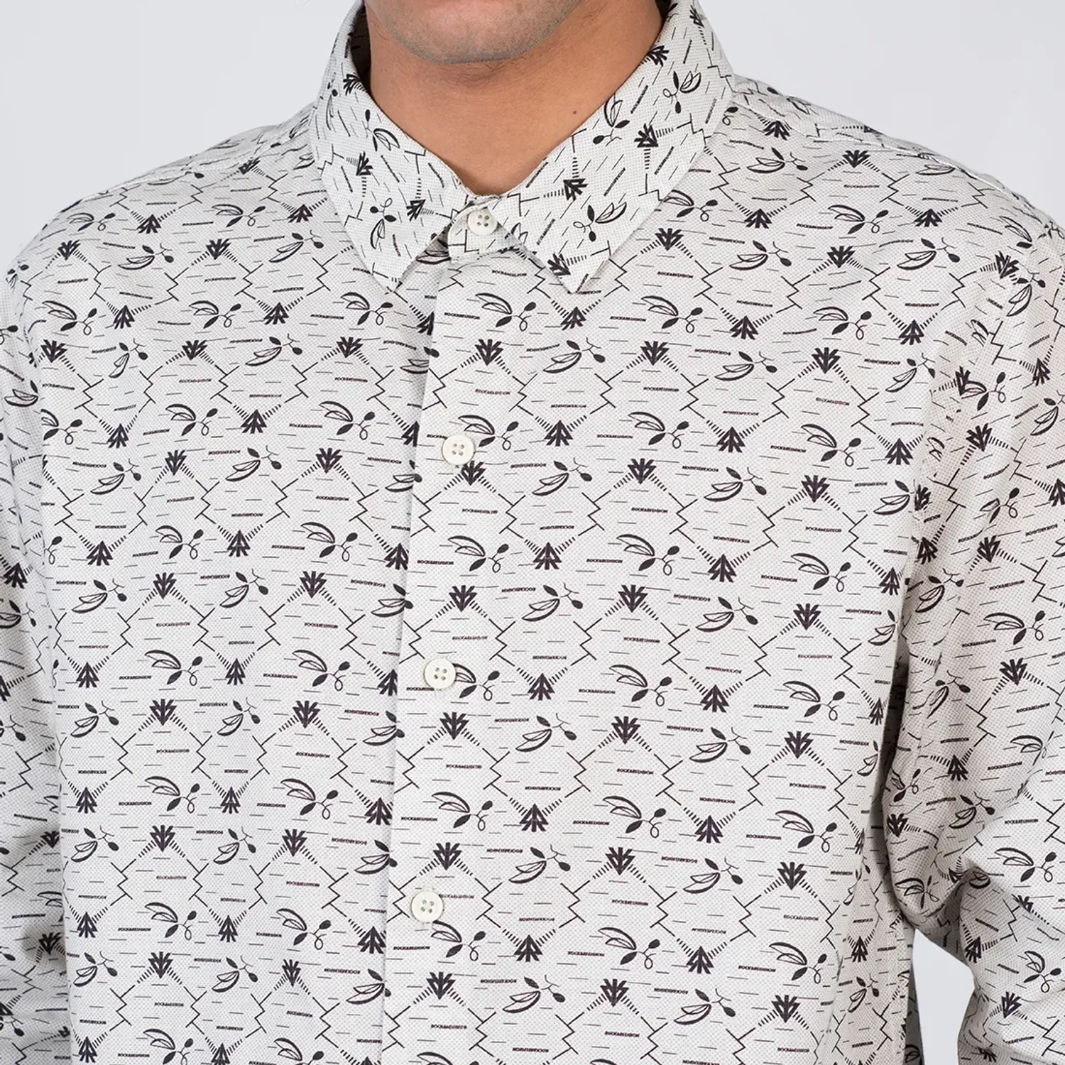 ROCK & RELIGION Camisa Casual Hombre Mislan blanco | Platanitos