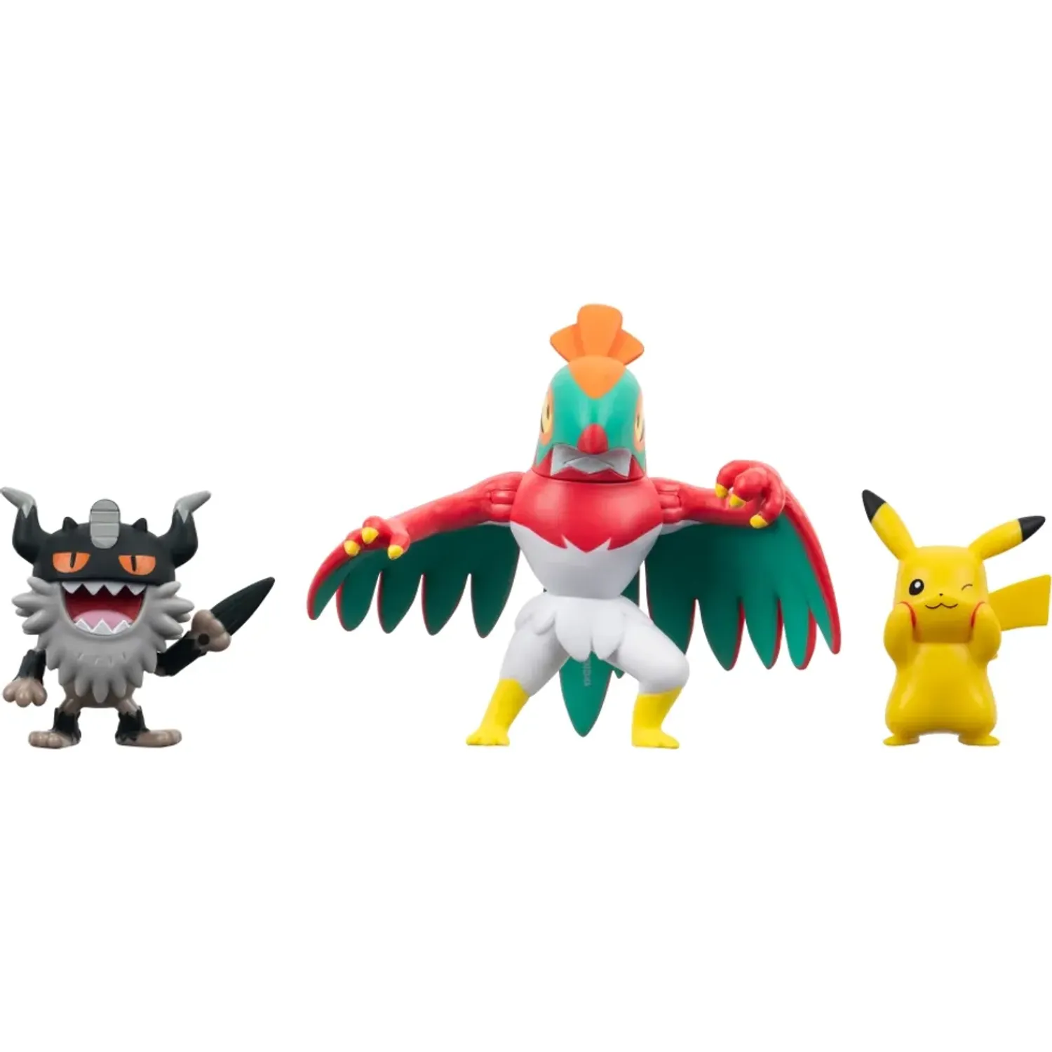Pack POKEMON X3 Figuras De Batalla Pikachu + Perserker + Hawlucha ...